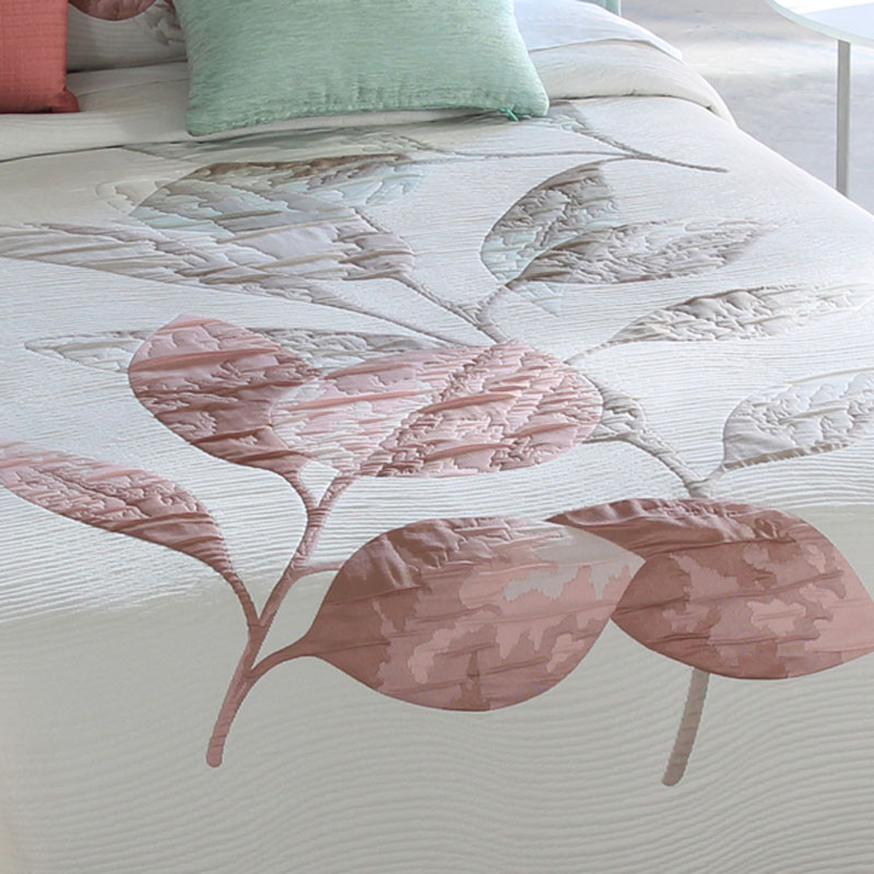 OLBIA Rose Couvre lit Jacquard haut de gamme de Reig Marti - Linge MAT