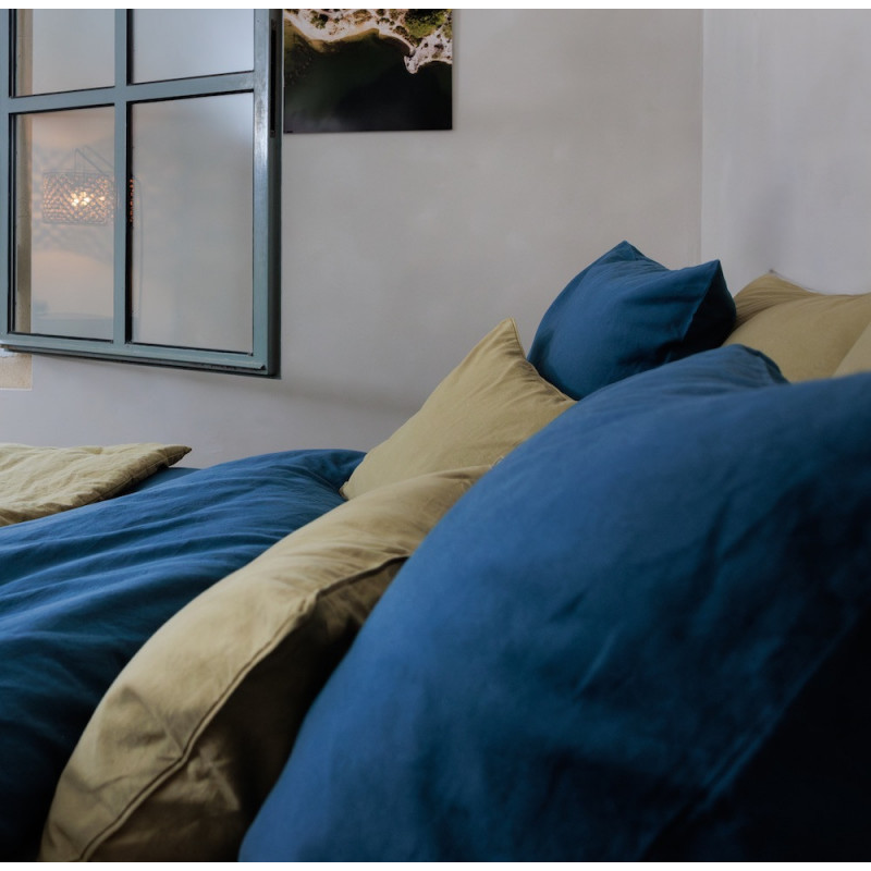 OPERA drap housse uni en Lin et Coton - Vent du Sud